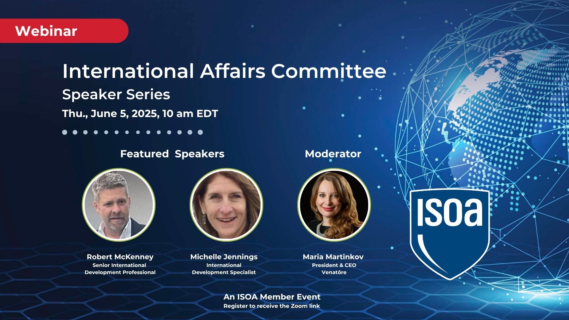 International Affairs Committee Speaker Series: Robert McKenney and Michelle Jennings - ISOA